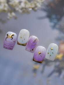 1pc Sparkling Dreamy Starlight Horse Star High Quality Nail Stickers ...