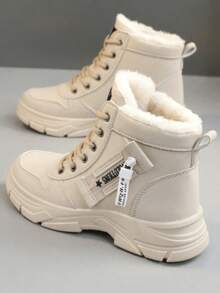 2025 Spring-Winter Women's Fleece-Lined High-Top Boots - Plus-Size ...