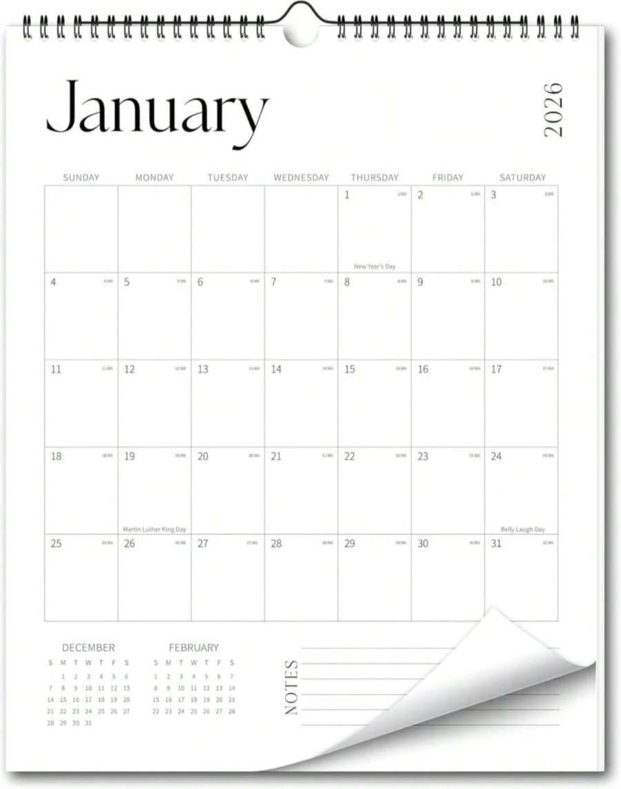 Aesthetic Wall Calendar 2026, 12 Month Calendar From January 2026 ...