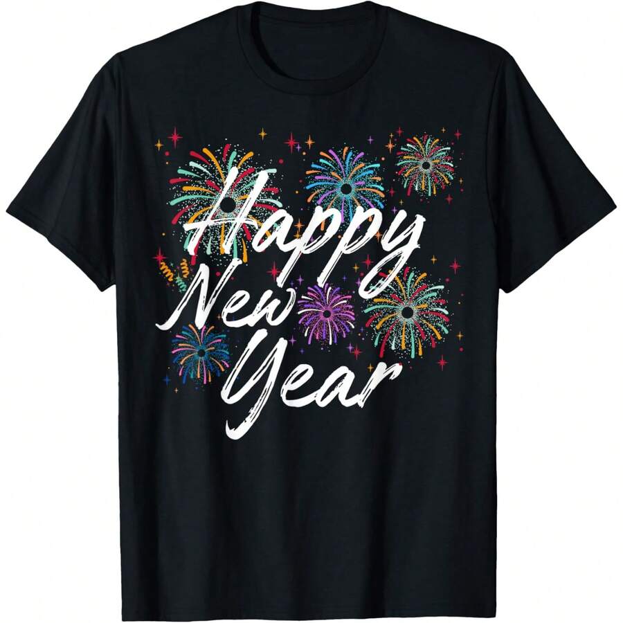 New Year's Eve Fireworks Artistic Design Happy New Year 2026 T-Shirt ...