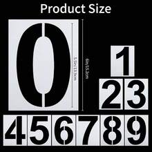 6 Inch Reusable Plastic Number Stencils 0 - 9 Large Address Number ...