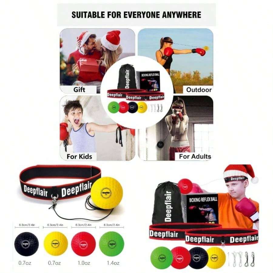 Boxing Reflex Ball, Boxing Reflex Ball Set With Adjustable Headband ...