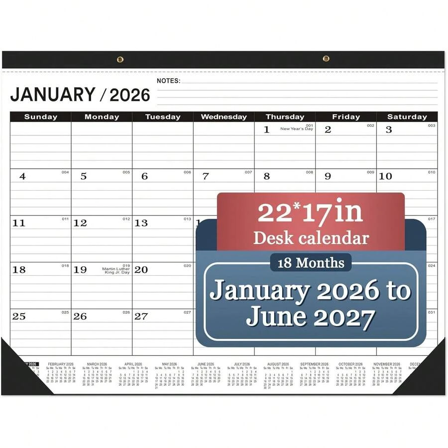 Selected Goods Desk Calendar 2026 (January 2026 - June 2027), 2026 Desk ...
