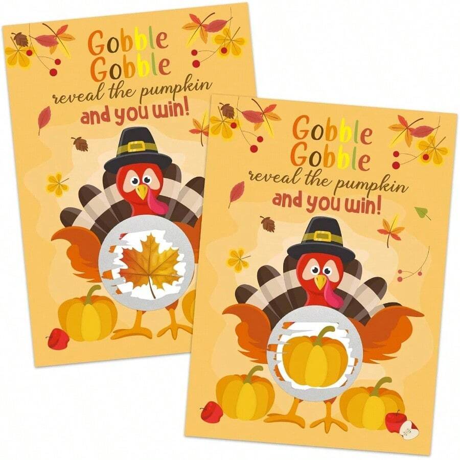 36 Pcs Thanksgiving Turkey Scratch Off Cards Adults Thanksgiving Party ...