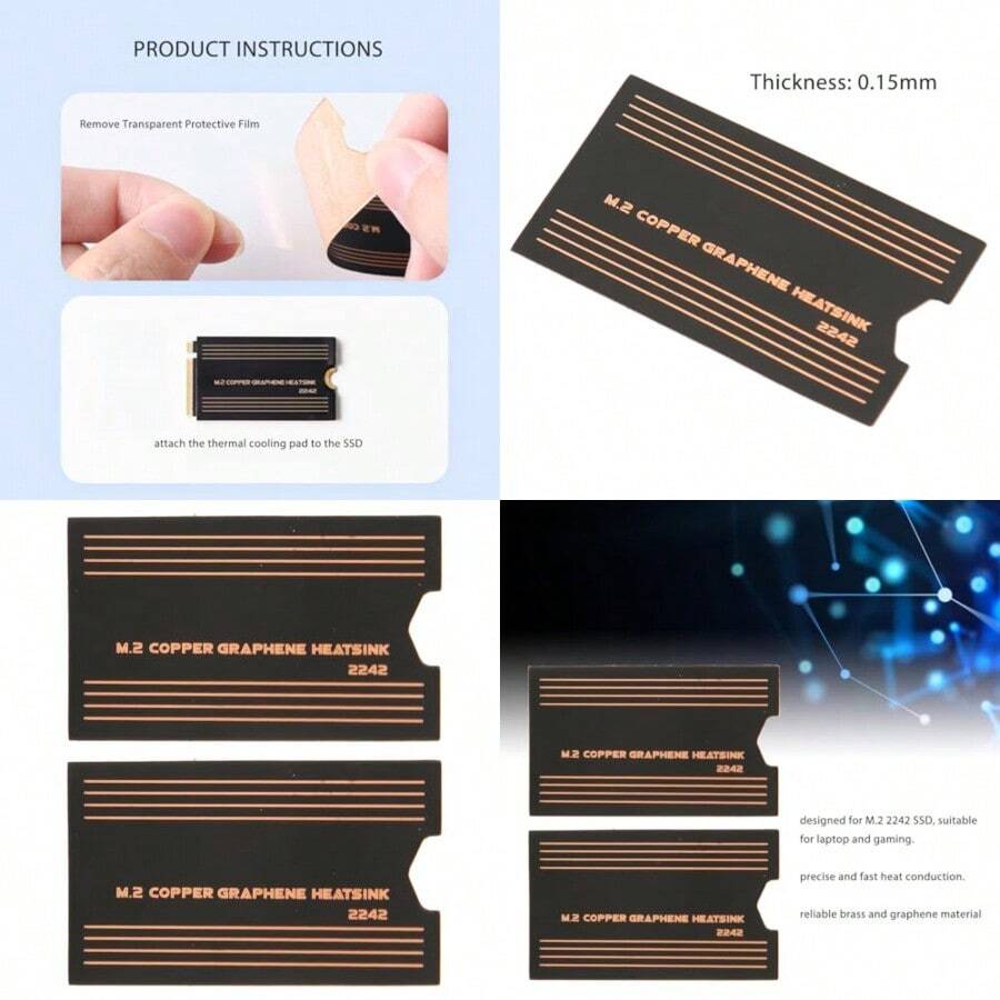 bvc2 Almohadillas Térmicas SSD 2242 Disipador Térmico SSD M.2 2242 de ...