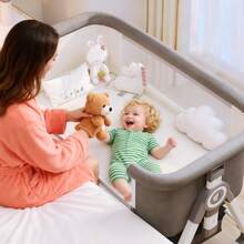 5 In 1 Baby Bassinet Bedside Sleeper, Convertible Baby Crib With ...
