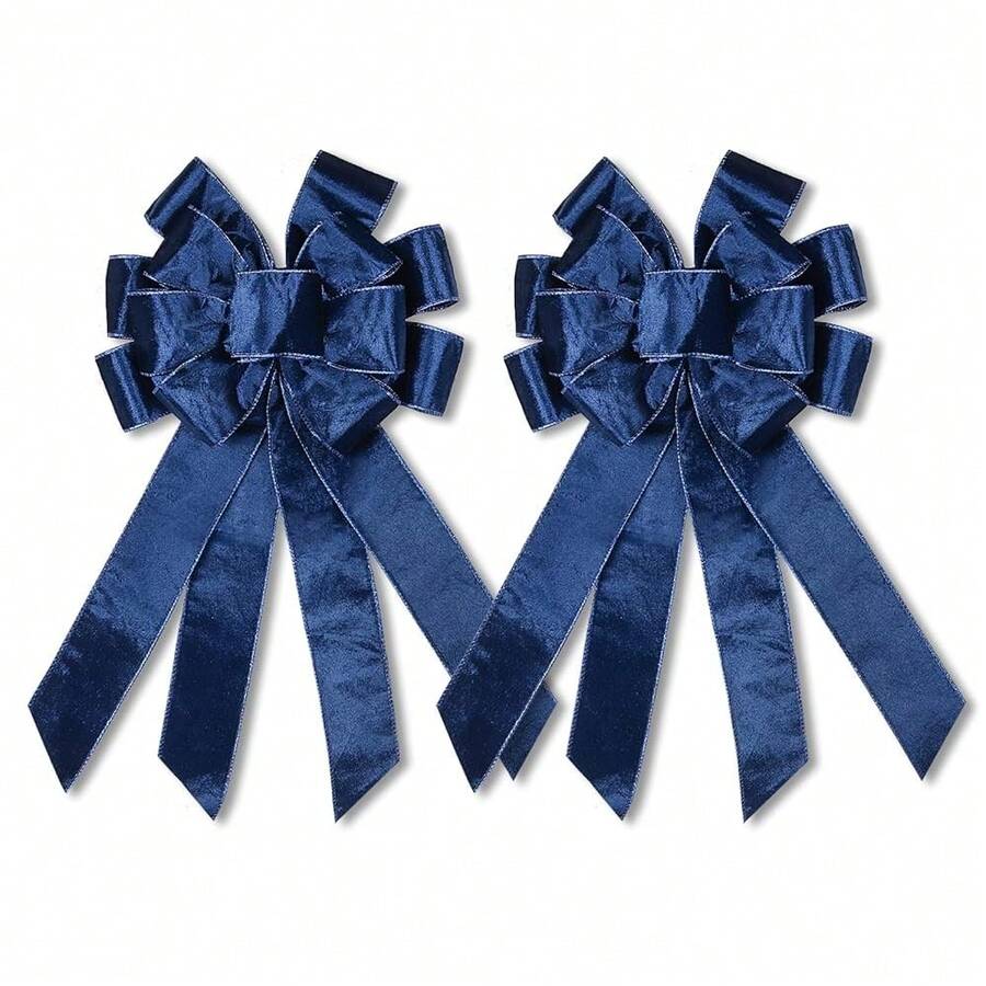 RECUTMS Christmas Tree Bows For Wreaths Winter Bow Picks Christmas Tree ...