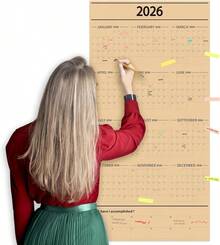 Large Yearly Wall Calendar 2026, Year Calendar One Page, Jan 2026- Dec ...