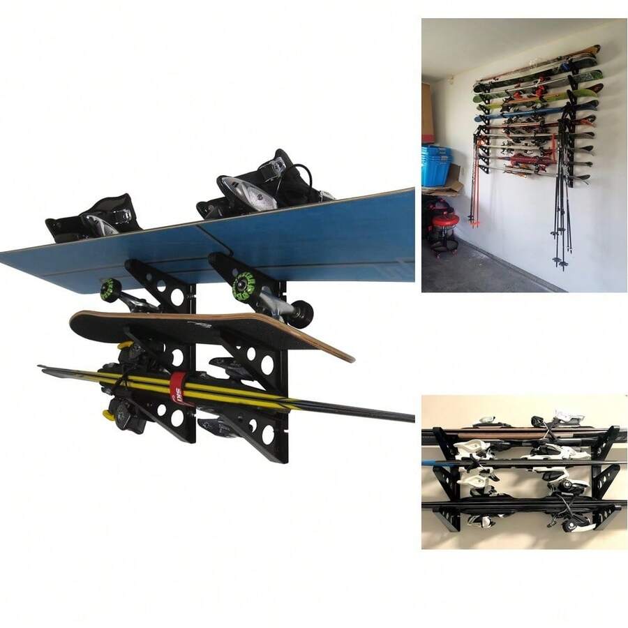 Heavy-Duty Plastic Ski Wall Mount With 3 Floating Shelves, To Install ...