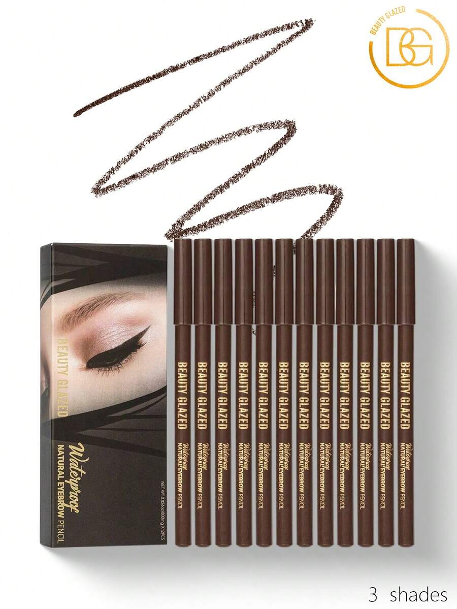 beauty glazed 12pcs Eyebrow & Eyeliner Pencil Set - Waterproof & Smudge ...