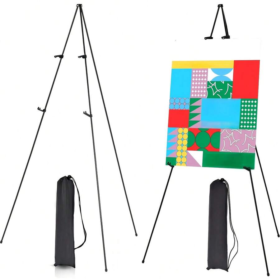 LOVEWE Triangle Base Poster Display Easel - Height Adjustable Foldable ...