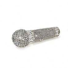 Stylish Microphone Shape Rhinestone Clutch Purse For Women Cocktail ...