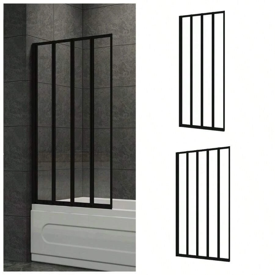 4/5 Folds Glass Screen Over Bath Shower Door Panel Divider Foldabel ...