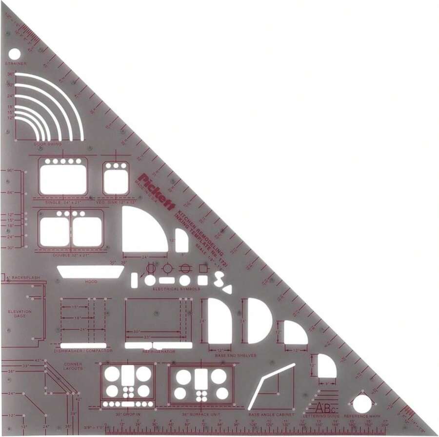 Pickett House Plan Fixtures Kitchen And Bath Template, 1_4 Inch Scale ...