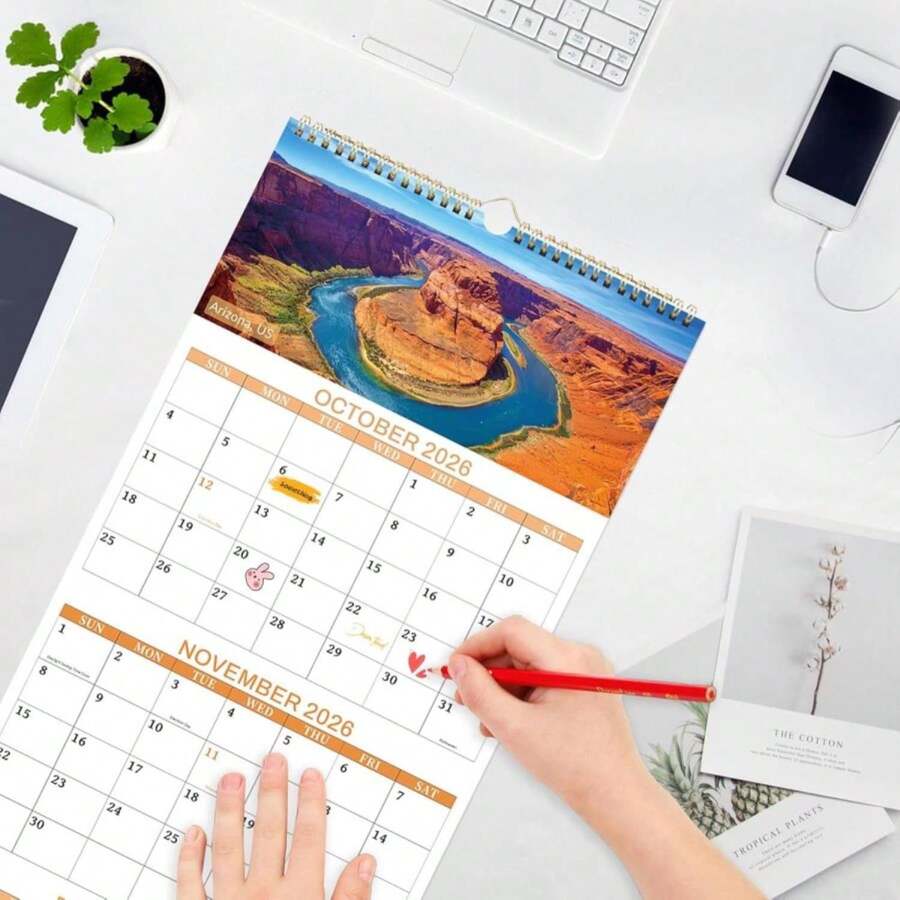 Chambom 2026 Calendar - 3 Month Calendar 2026 Wall Calendar, 14 Months ...
