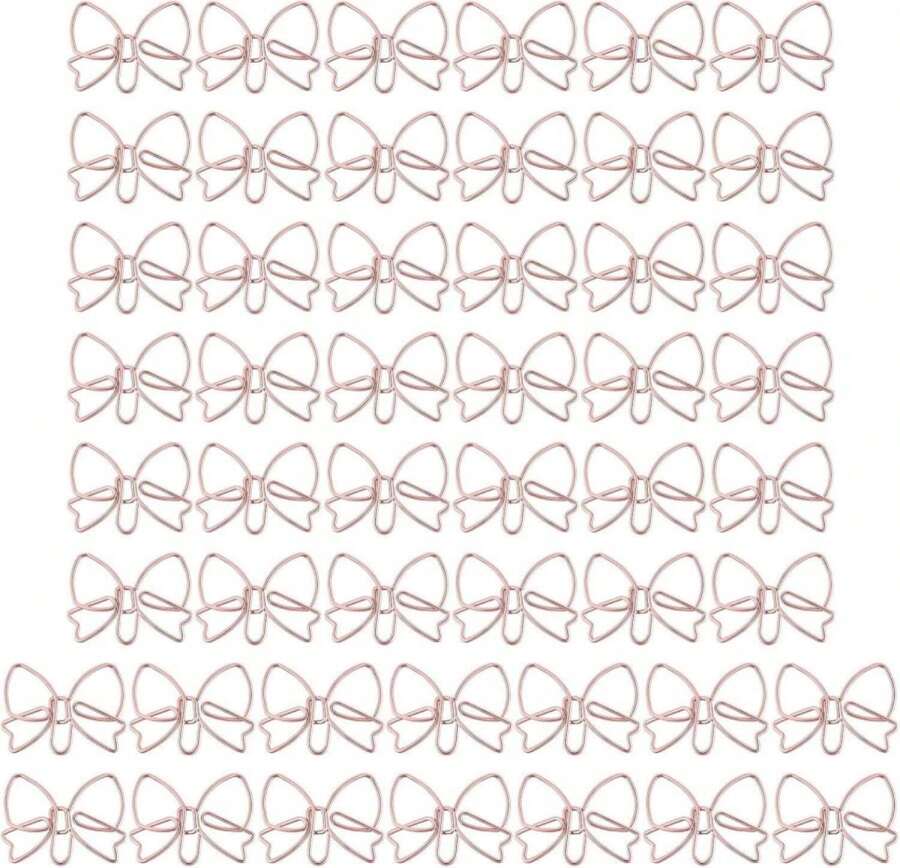 50 PCS Fancy Paper Clips Gold Bow Paper Clips Cute Paperclips Fancy ...