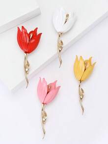Luxury Enamel Magnolia Flower Brooches - Plant Pins For Women Unisex ...