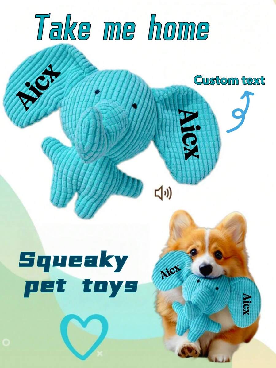 Personalisiertes Kau-Spielzeug Blauer Elefant | Exklusiv für Hunde ...