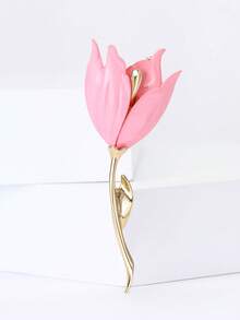 Luxury Enamel Magnolia Flower Brooches - Plant Pins For Women Unisex ...