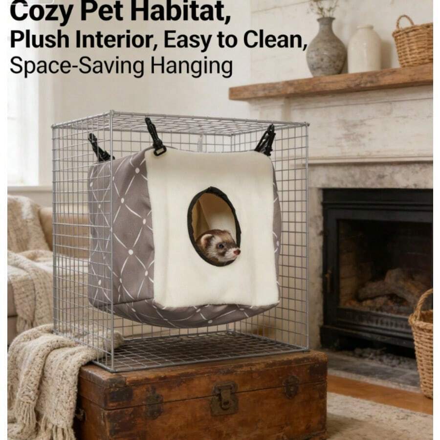 Designer Tan & White Cozy Cube For Ferret Nation & Critter Nation ...