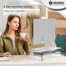 Acrylic Monitor Stand Riser Clear Computer Monitor Stand For Laptop PC ...