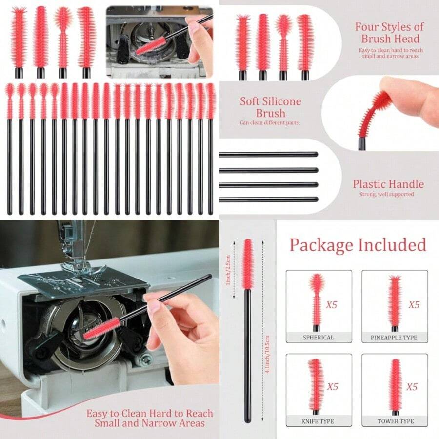 Sewing Machine Cleaning Brushes - 20 PCS Reusable Silicone Dense ...