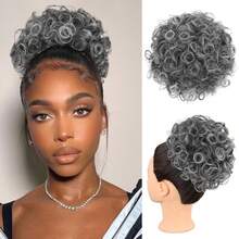 Extensión de coleta afro con cordón para coleta afro sintética con ...