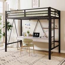 Allewie 72 Inches Tall Loft Bed Twin Size With Ladder And Safety ...
