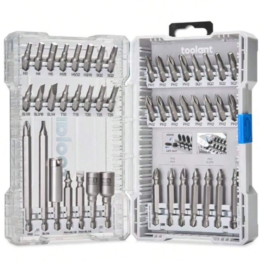Toolant Impact Driver Bit Set Magnetic Screwdriver Bit Set 1/4'' Hex S2 ...