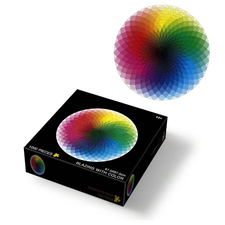 Rompecabezas redondo de 1000 piezas con degradado de color para adultos ...