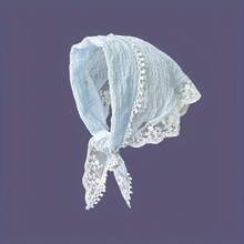 French Retro Lace Triangle Scarf Pastoral Style Headscarf Lazy Scarf ...