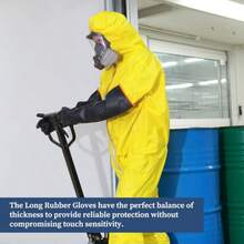 Chemical Resistant Nitrile Gloves Long Rubber Gloves For Drains Acid ...