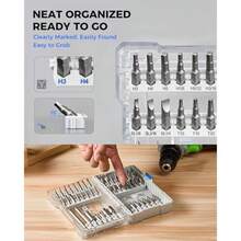 Toolant Impact Driver Bit Set Magnetic Screwdriver Bit Set 1/4'' Hex S2 ...