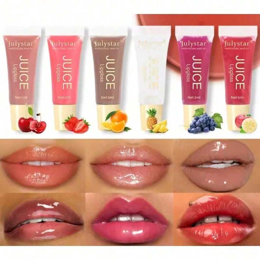 6Pcs Natural Lasting Fruit Jam Lip Gloss Beauty Makeup Custom Logo ...