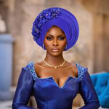 African Gele Head Wrap For Women Nigerian Headwear,Auto Gele Nigerian ...