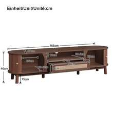 Mueble de TV con puertas y cajones. Mueble de TV de ratán, puertas de ...