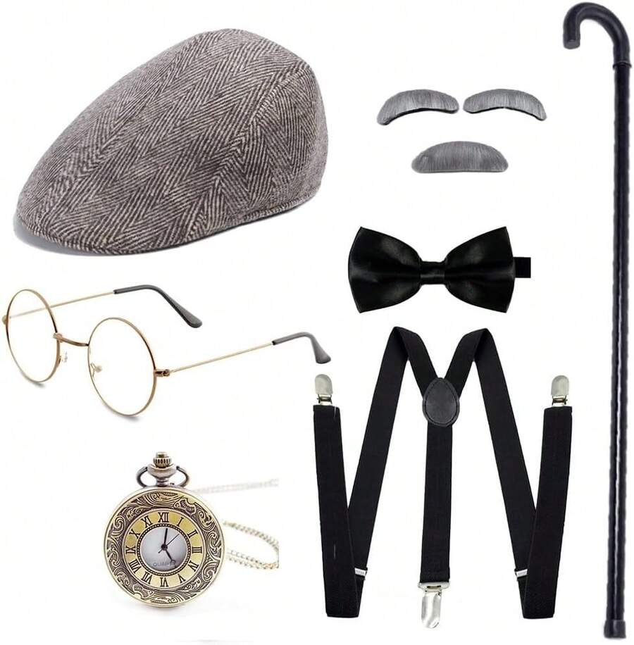 Old Man Costume Accessories Set Days Of School Grandpa Accessories ...