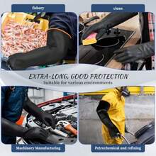 Chemical Resistant Nitrile Gloves Long Rubber Gloves For Drains Acid ...