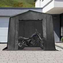 Motorcycle Outdoor Storage Shed Carport With Roll-Up Door Carport For ...