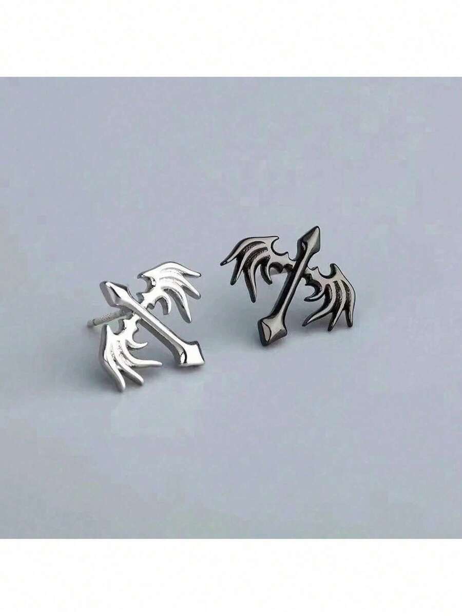 Personalized Wing Retro Earrings Unisex Demon Wing Studs Simple Ear ...
