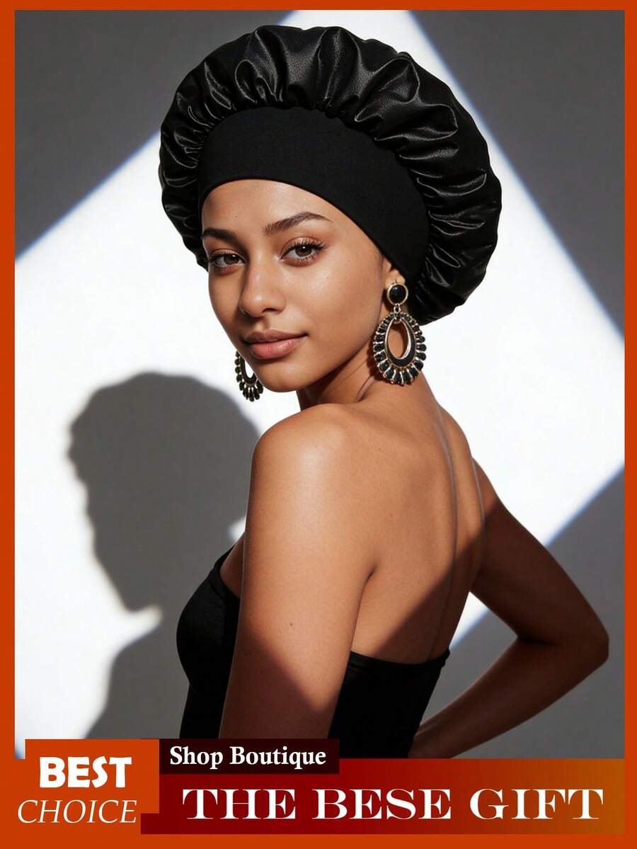 Silk Bonnet For Sleeping, Satin Bonnet Elastic Band Silk Sleep Cap Soft ...