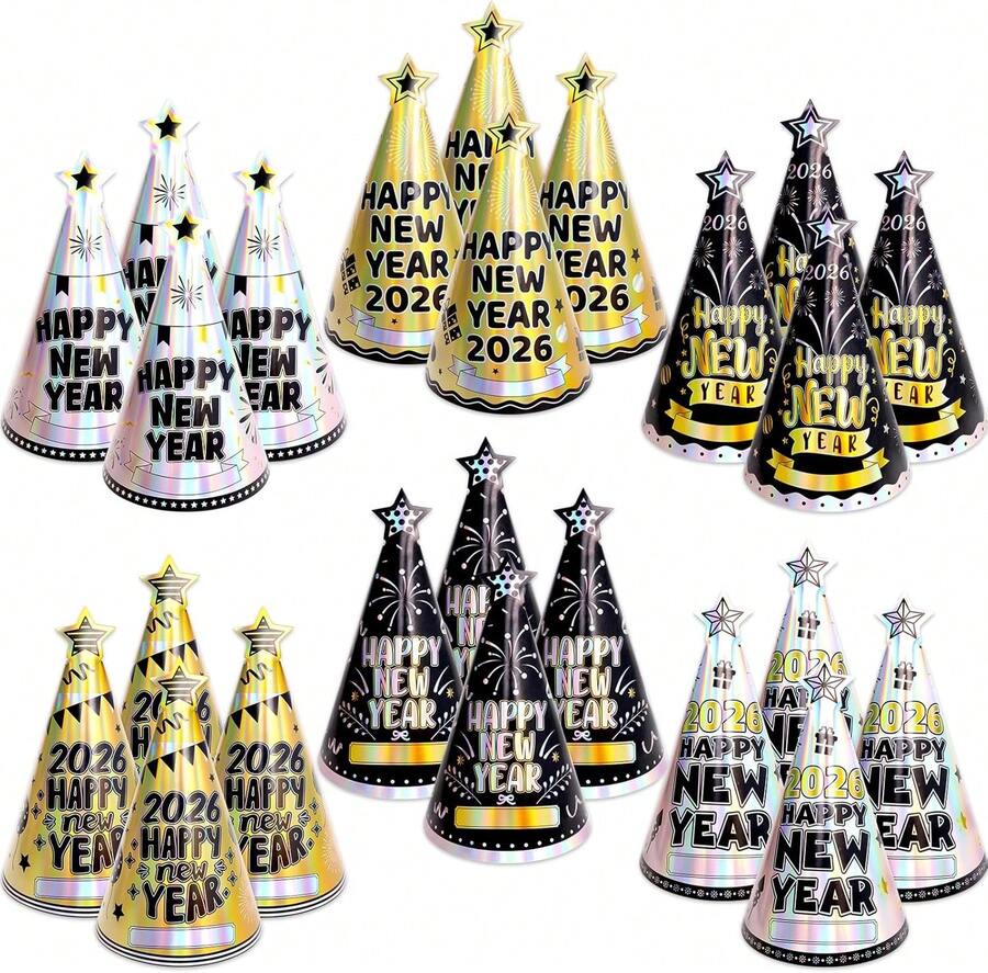WorldBazaar 24 Pcs 2026 New Years Eve Party Ha NYE Party Supplies New ...