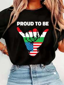 100% Cotton Half American And Hungarian Hungary Usa Flag Shaka Hand Men ...
