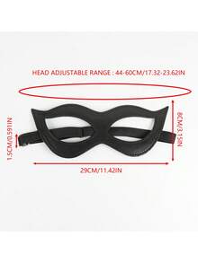 1pc Half Face Cat Eye Costume Mask Woman Black PU Leather Cat Mask ...