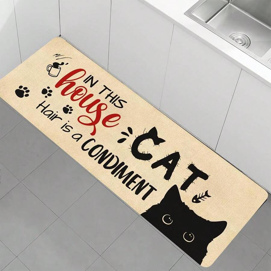 Festive Cat House Mat: Machine Washable, Rectangular, Long-Lasting, And ...