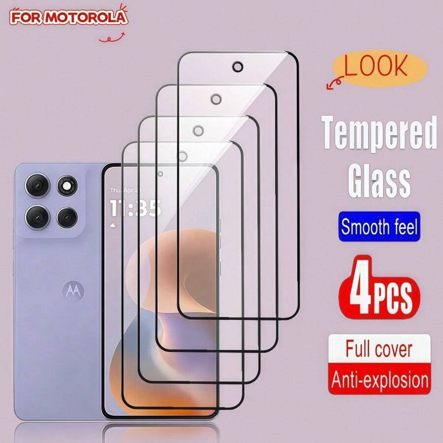 4 Stück Displayschutzfolie aus gehärtetem Glas für Moto G22 G45 G2023 ...