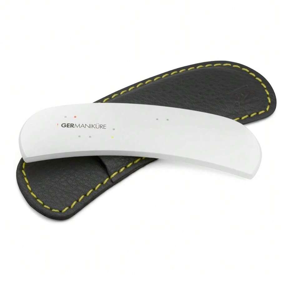 GERMANIKURE Clear Glass Moon File In Leather Case, Ethically Made In ...