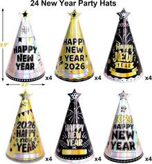 WorldBazaar 24 Pcs 2026 New Years Eve Party Ha NYE Party Supplies New ...