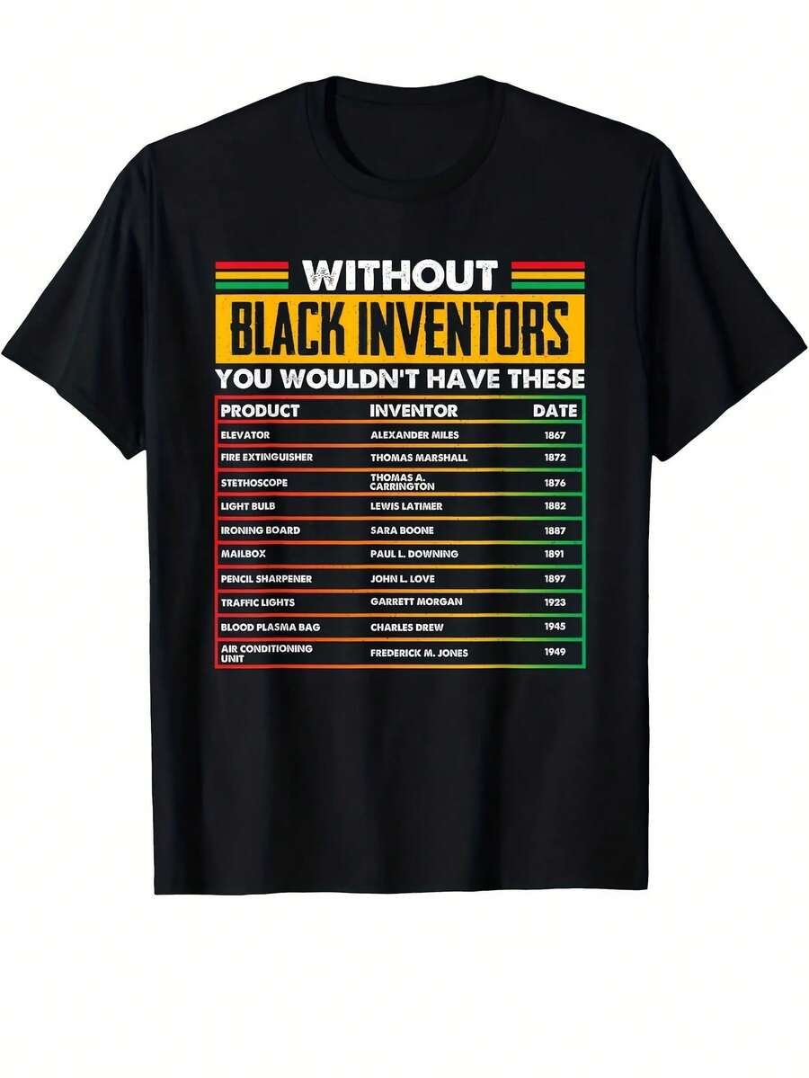 History Of Forgotten Black Inventors Month T-Shirt Cotton Fun Desi ...