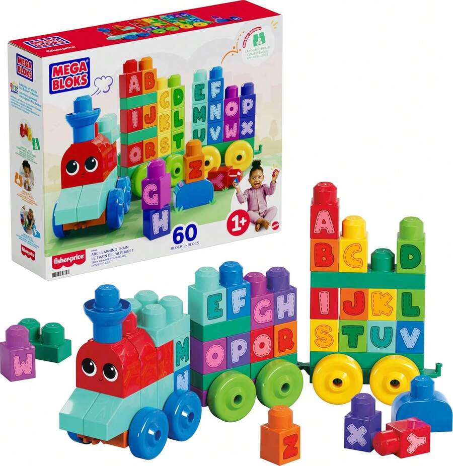 BLOKS First Builders Toddler Building Blocks Toy Set, ABC Learning ...